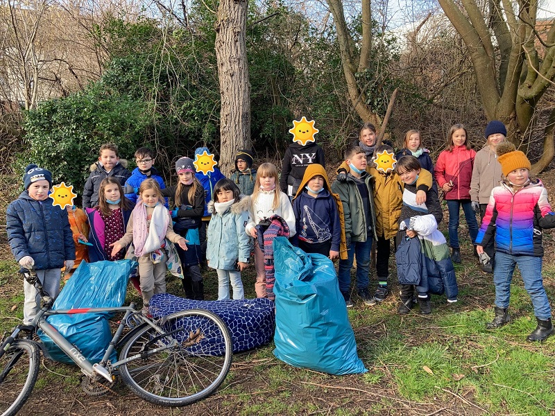 Müllsammelaktion an der Promenadenschule - Promenadenschule, GGS Jülich